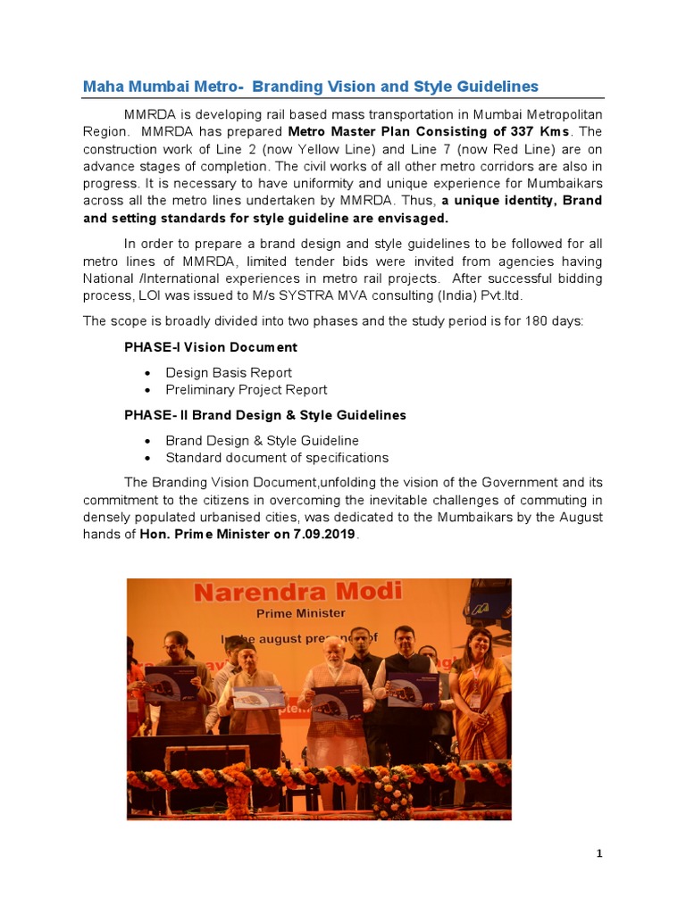 Maha Mumbai Metro - Branding Vision and Style Guidelines | PDF | Rapid ...