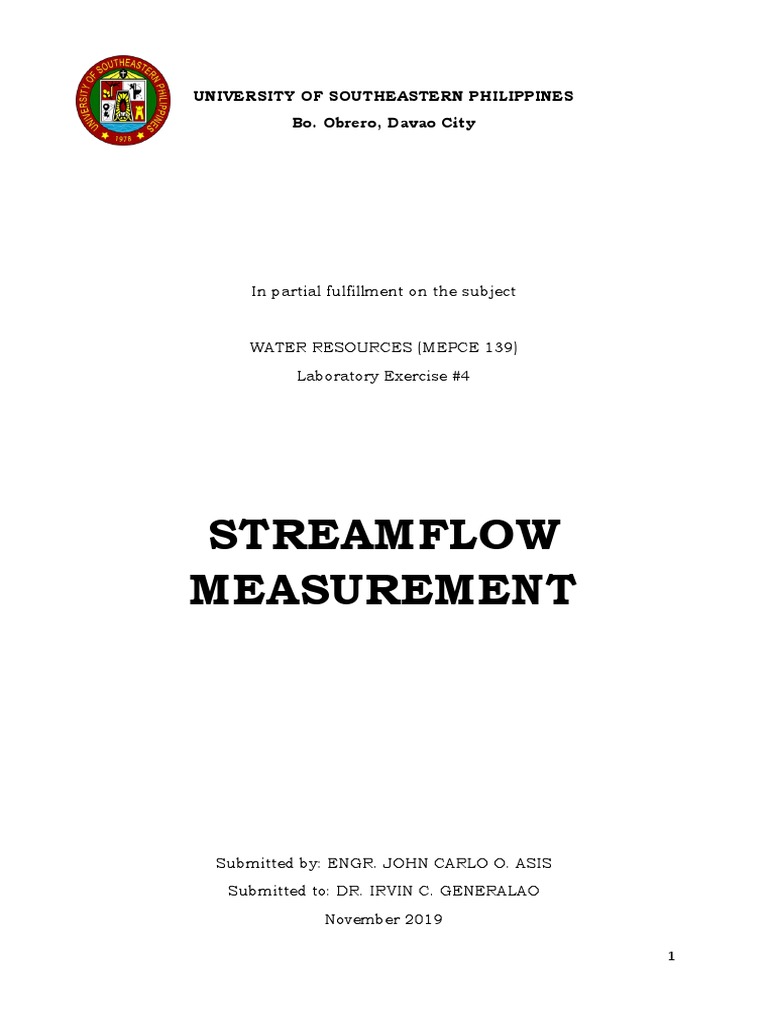 Streamflow Measurement Lab Report | PDF | Physical Sciences | Applied ...