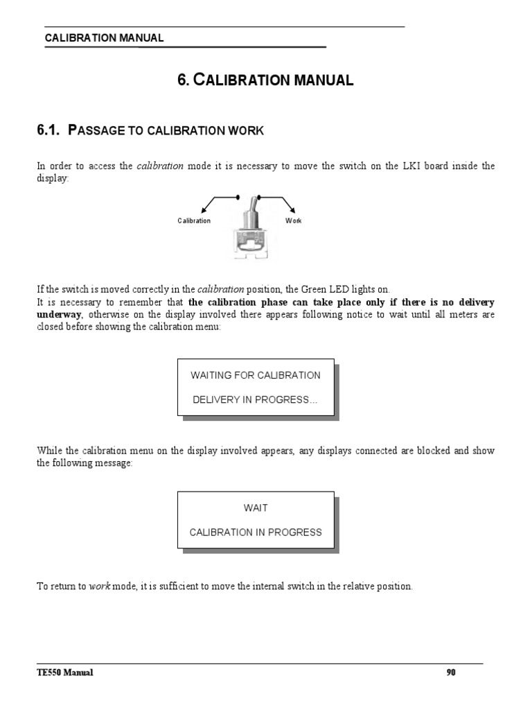 Alibration Manual 6.1. P: Assage To Calibration Work | PDF | Parameter (Computer Programming ...