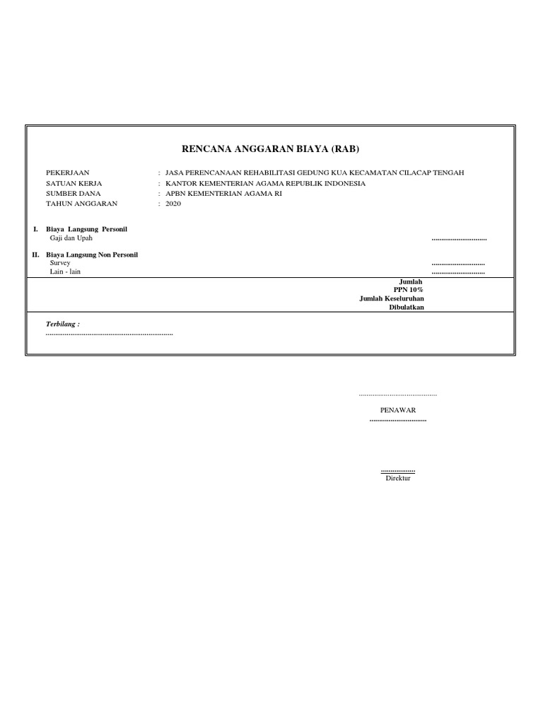 Contoh Rab Rehab Gedung | PDF