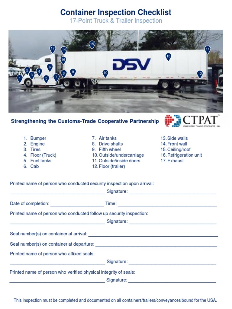17-Point Container Inspection Checklist | PDF