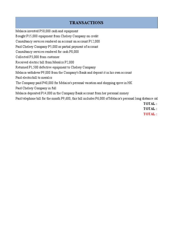 Transactions: Total: Total | PDF