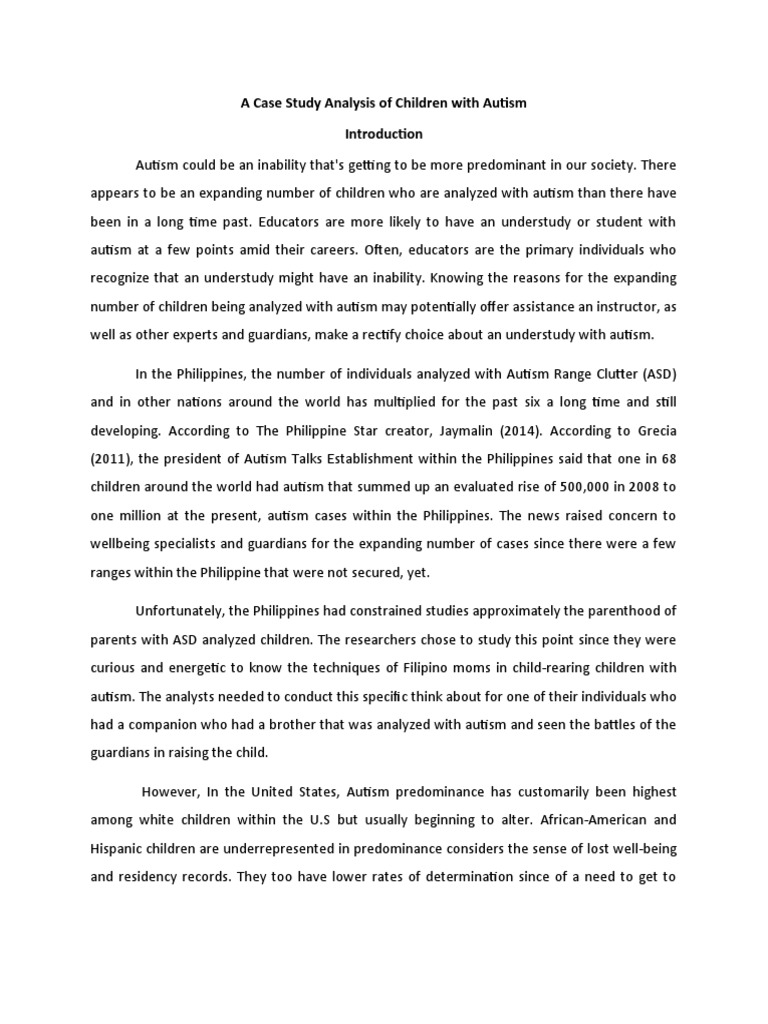 Autism Case Study Analysis | PDF | Autism | Autism Spectrum