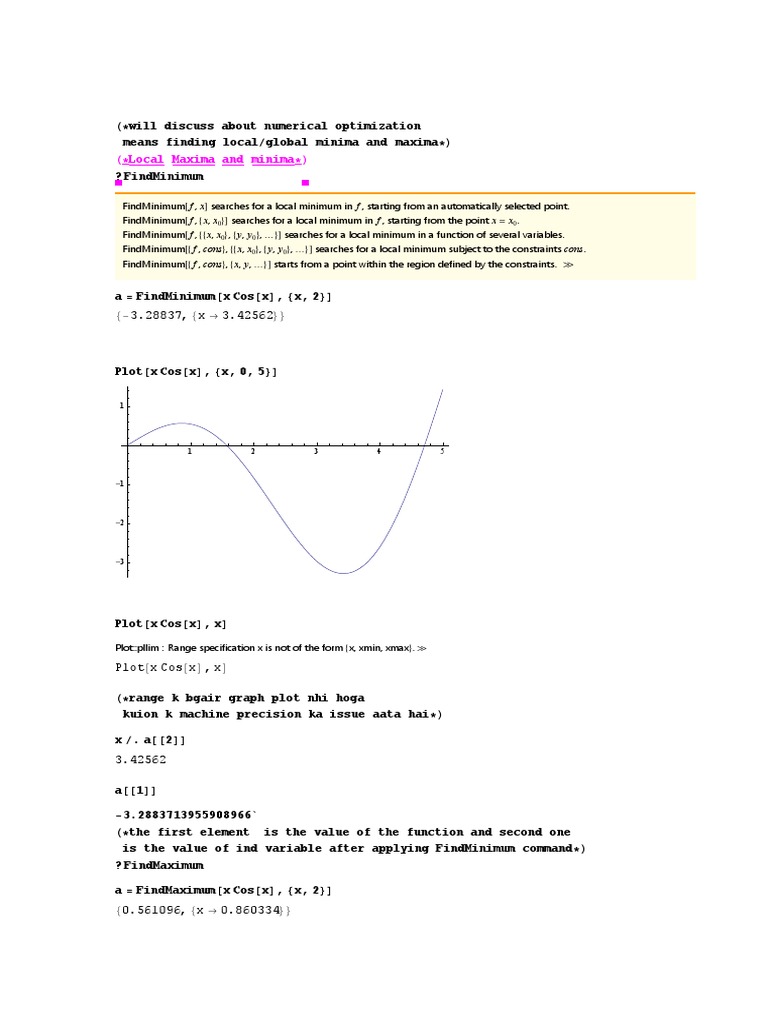 Numerical Optimization Techniques for Finding Local and Global Minima ...