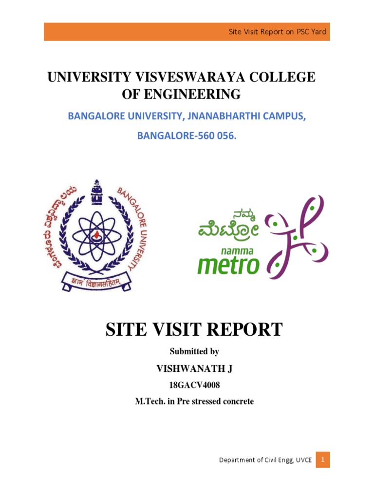 Site Visit Report of BMRCL Metro | PDF | Prestressed Concrete ...