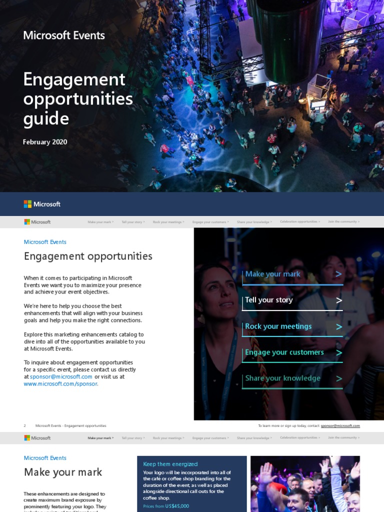 Engagement Opportunities Guide: February 2020 | PDF | Brand | Microsoft