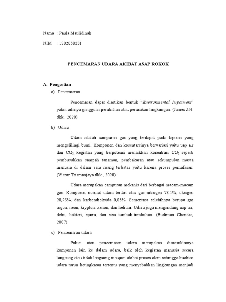 Dampak Asap Rokok Terhadap Udara | PDF