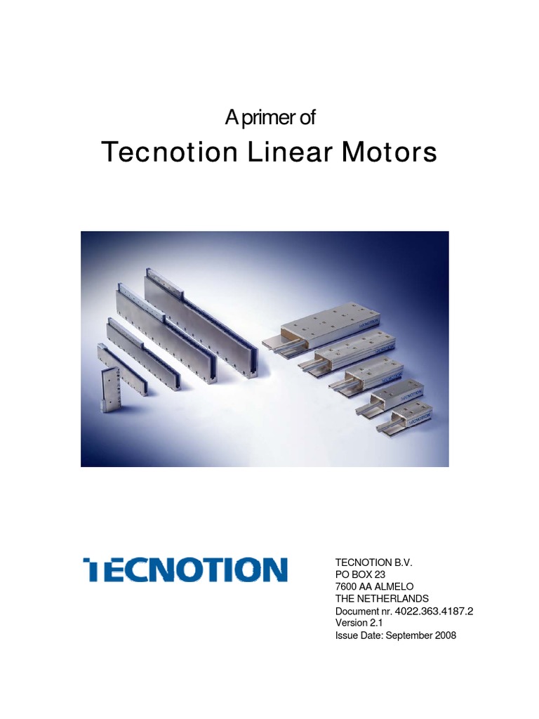 Tecnotion Linear Motors: A Primer of | PDF | Electric Motor | Inductor