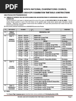 KCSE 2025 Exam Timetable | PDF