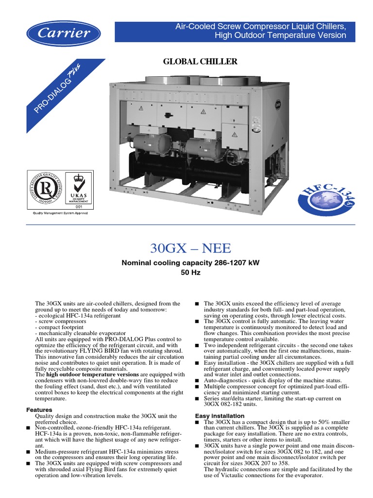 Carrier Chiller | PDF | Electrical Engineering | Manufactured Goods