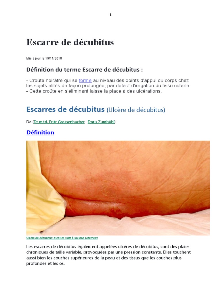 Escarres de décubitus : définition et stades | PDF | Peau | Médecine