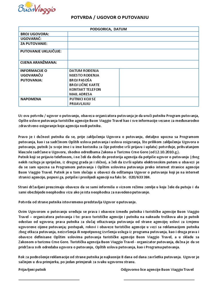 Ugovor - Primjer PDF | PDF