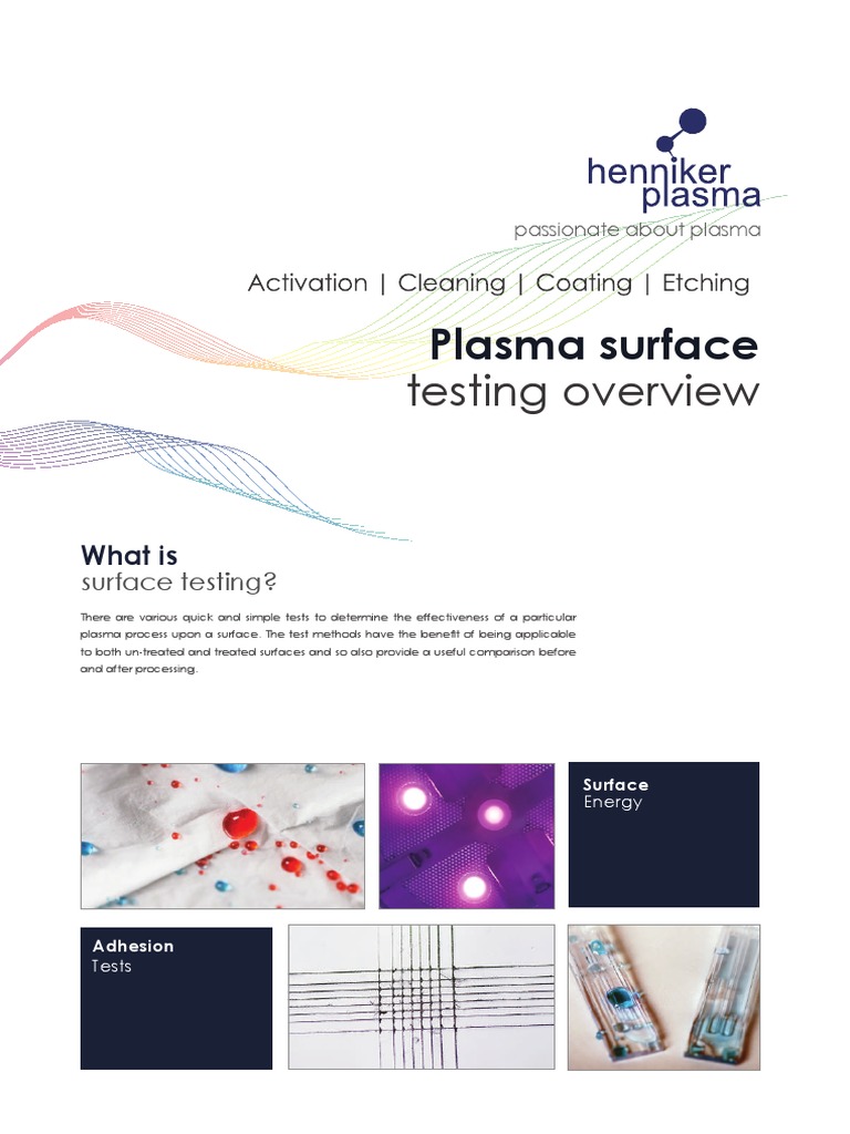 Plasma Surface Treatment Testing Methods | PDF | Wetting | Adhesion