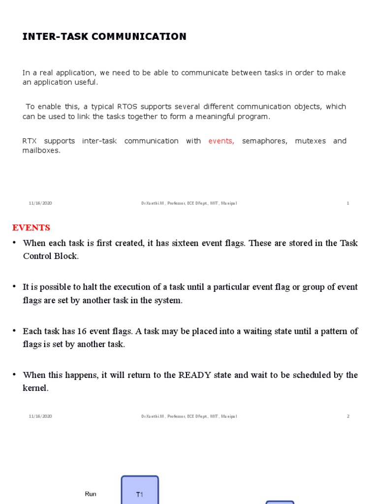 Inter-Task Communication: Events | PDF | Scheduling (Computing) | Computer Architecture