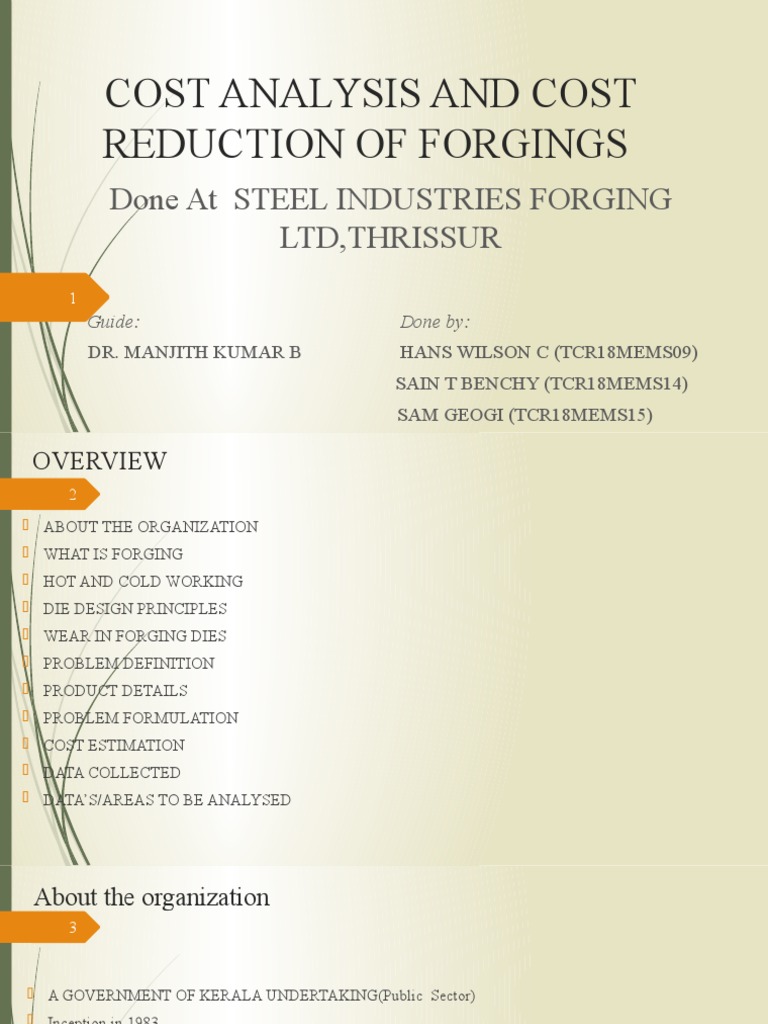 Cost Analysis and Cost Reduction of Forgings | PDF | Forging | Metals