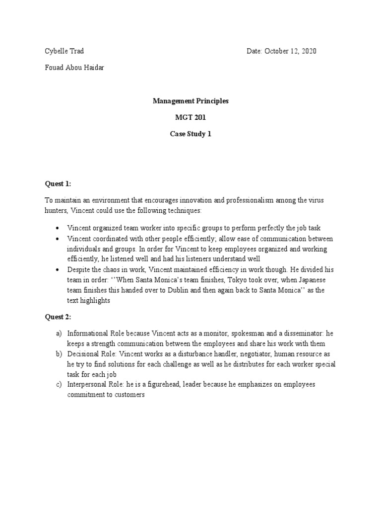 Case Study 1 | PDF | Innovation | Applied Psychology