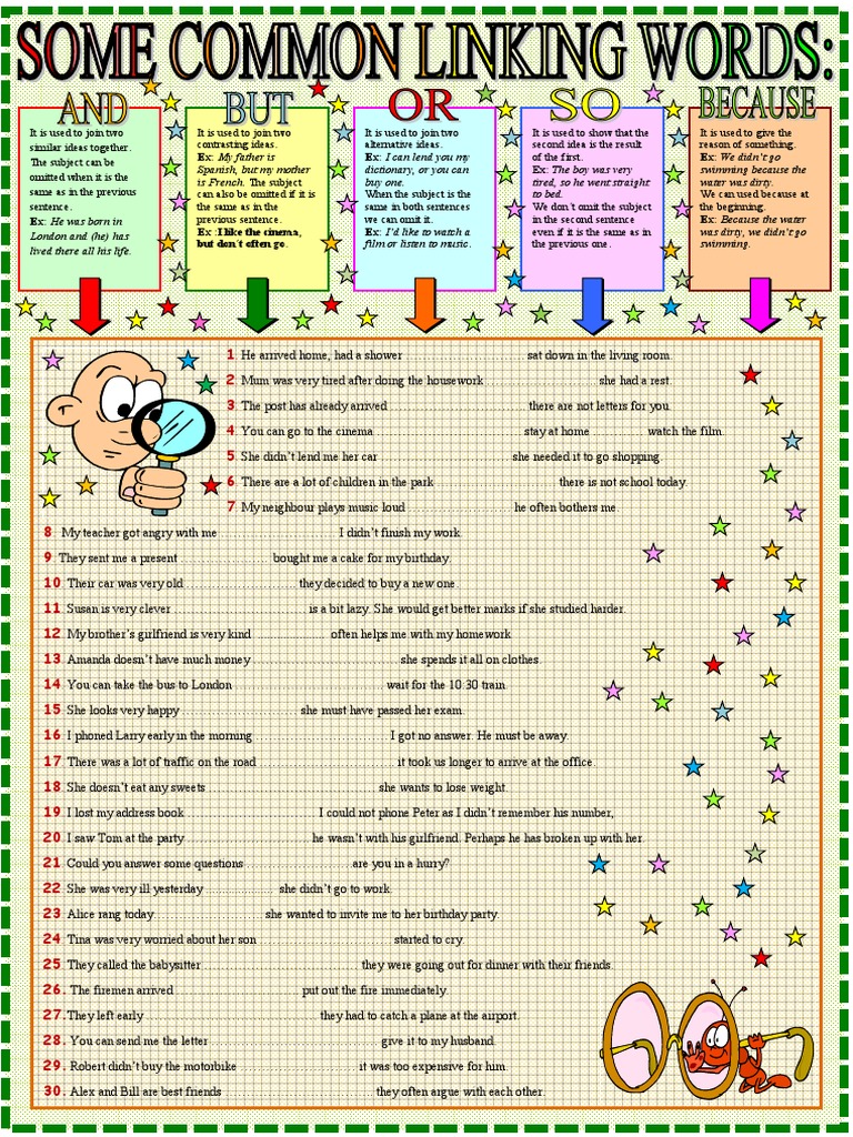 Linking Words and - But - or - So - Because | PDF