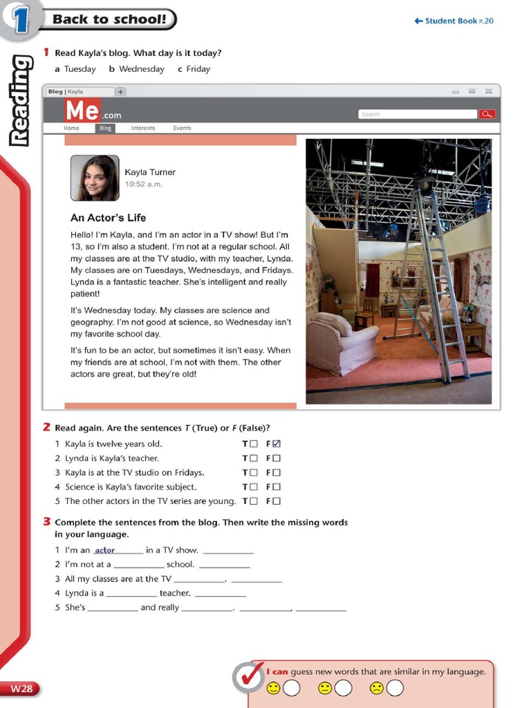 1° Inglés TP 1 Reading Comprehension 1 | PDF