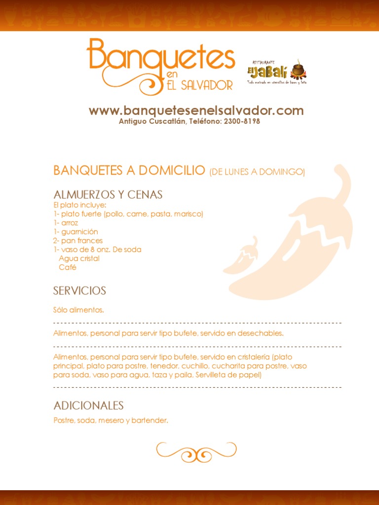 Menu Banquetes en El Salvador | Lasaña | ensalada