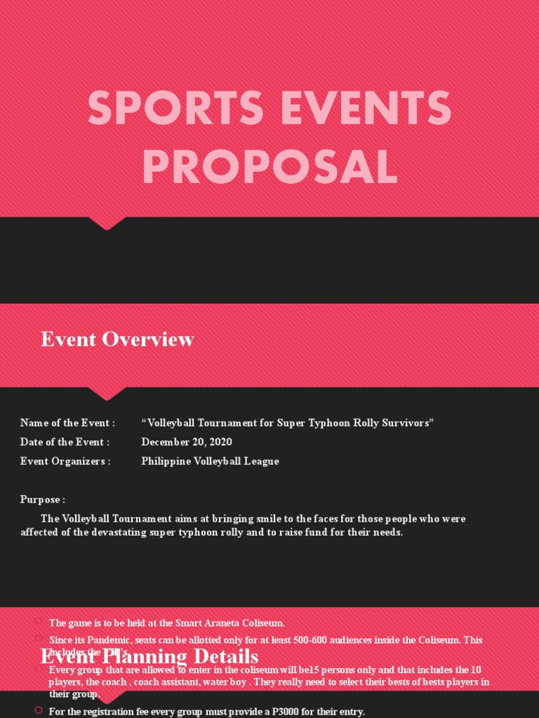 Sports Events Proposal | PDF