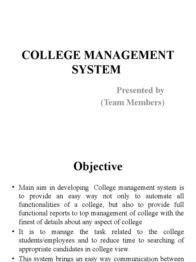 College Management System | PDF | Software Engineering | Information ...