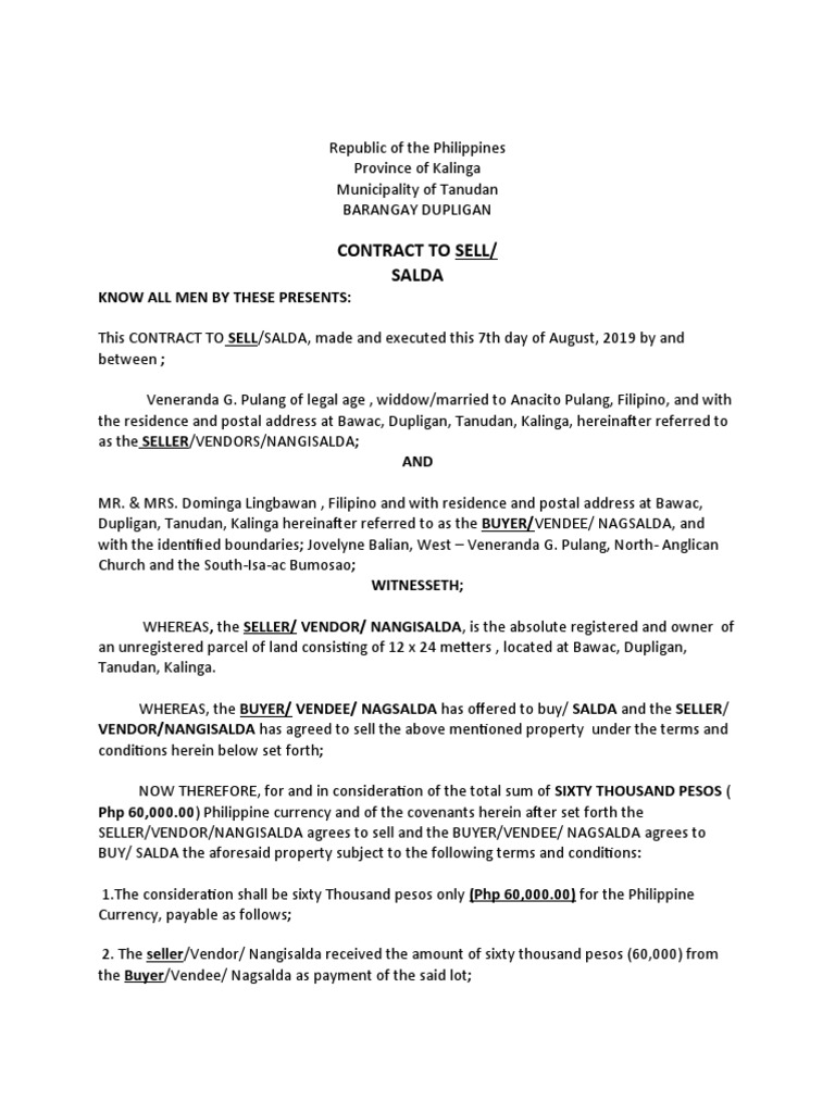 Contract To Buy Domiga | PDF | Private Law | Economies