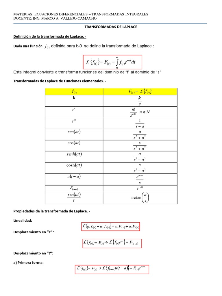 Transformadas de Laplace PDF | PDF