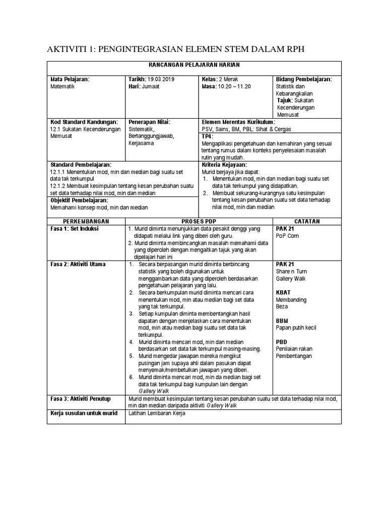 RPH STEM Matematik | PDF