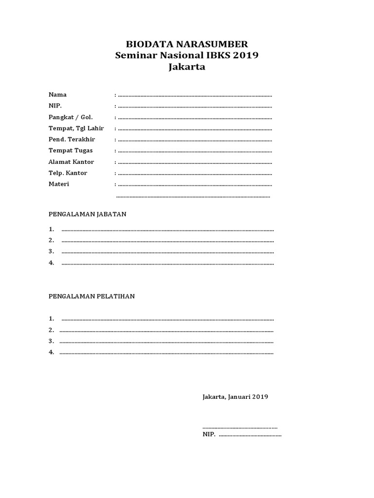 Biodata Peserta Narasumber | PDF