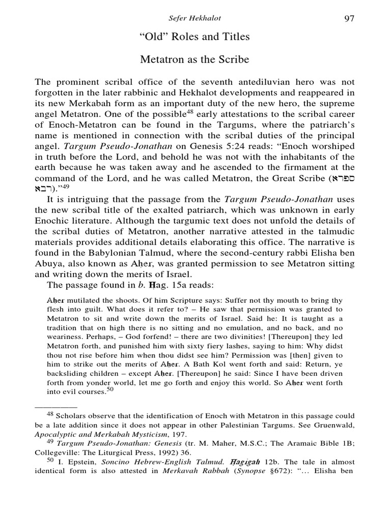 Metatron As The Scribe (A Orlov) | Download Free PDF | Enoch (Ancestor Of Noah) | Religious Texts