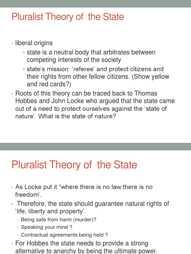 Pluralist Theory of The State | PDF | Marxism | State (Polity)