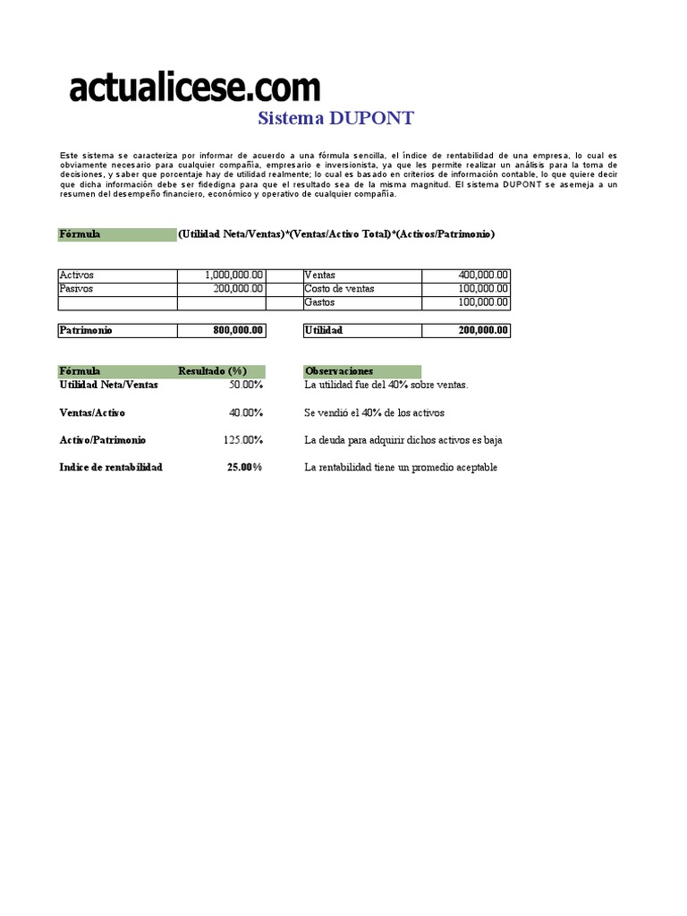 Formula Dupont | PDF