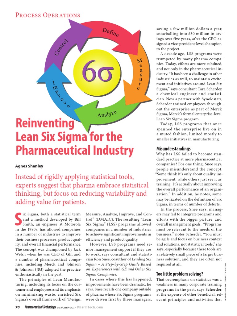 Reinventing Lean Six Sigma For Pharmacuticals Industry | PDF | Six ...