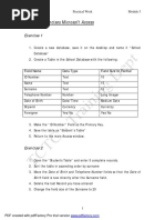 Ms Access Practical Questions | PDF | Databases | Information Retrieval