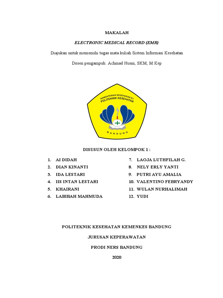 Makalah Rekam Medis Elektronik EMR | PDF