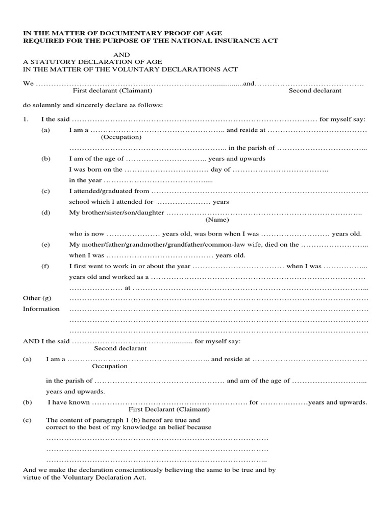 In The Matter of Documentary Proof of Age Required For The Purpose of ...