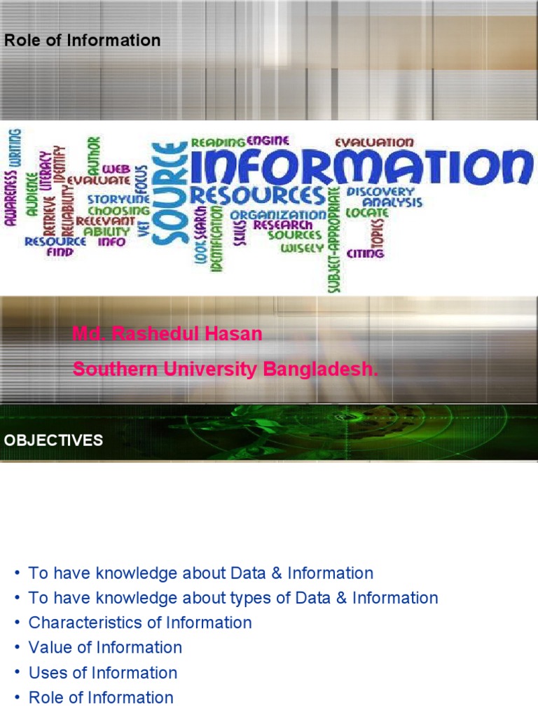 Chapter 2 Role of Information | PDF | Qualitative Research | Data