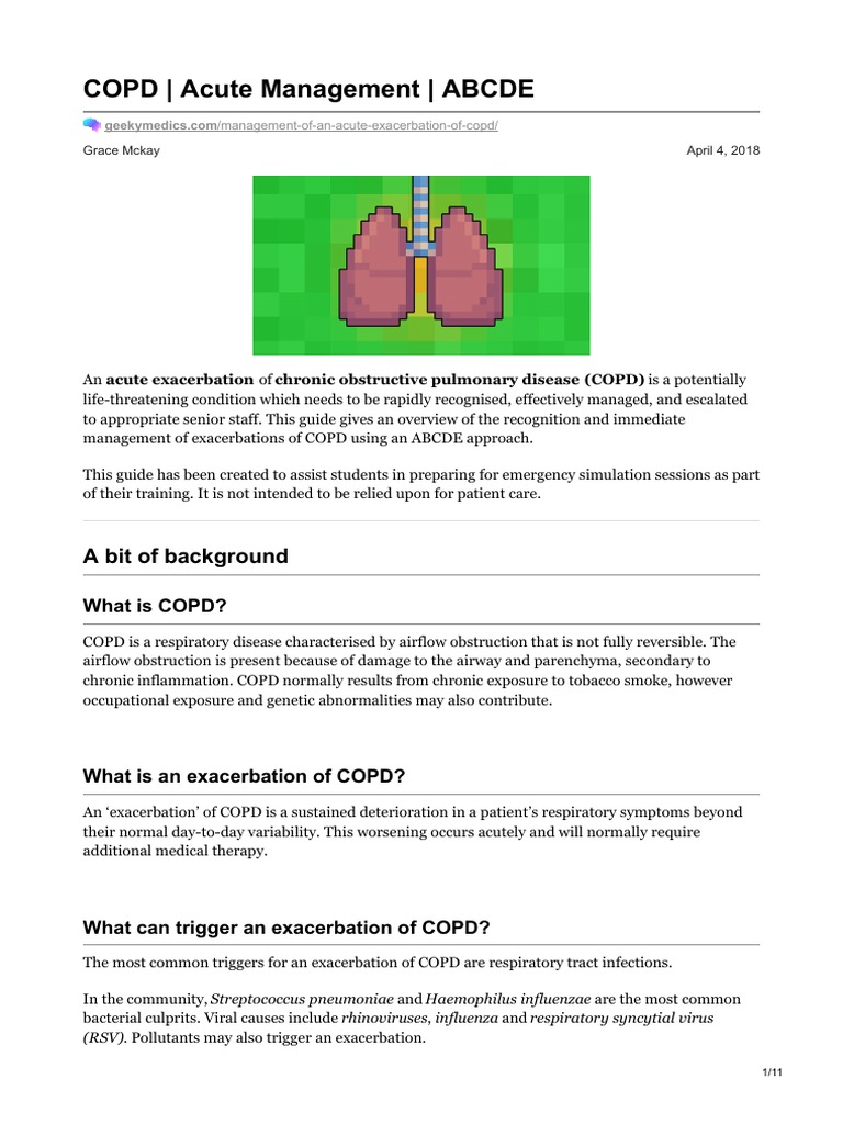 COPD Acute Management ABCDE | PDF | Chronic Obstructive Pulmonary ...