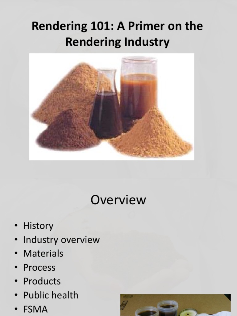 Rendering 101 A Primer On The Rendering Industry Pdf Food And