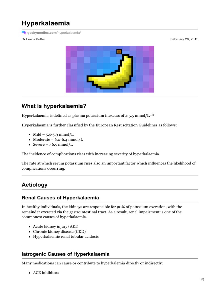 Hyperkalaemia | PDF | Medical Specialties | Clinical Medicine