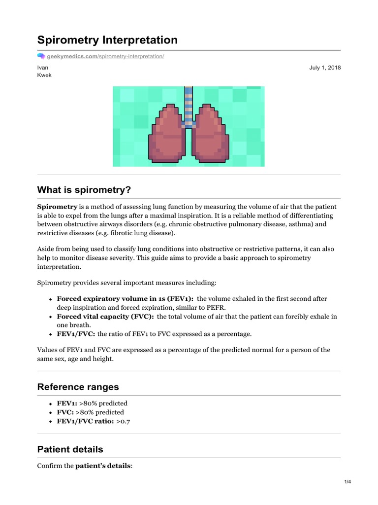 Spirometry Interpretation | PDF | Respiratory Diseases | Lung