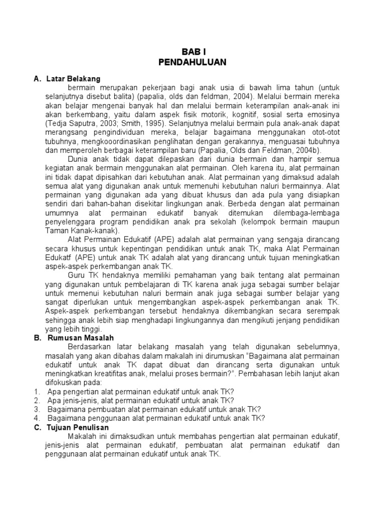 Contoh APE untuk 6 Aspek Perkembangan | PDF