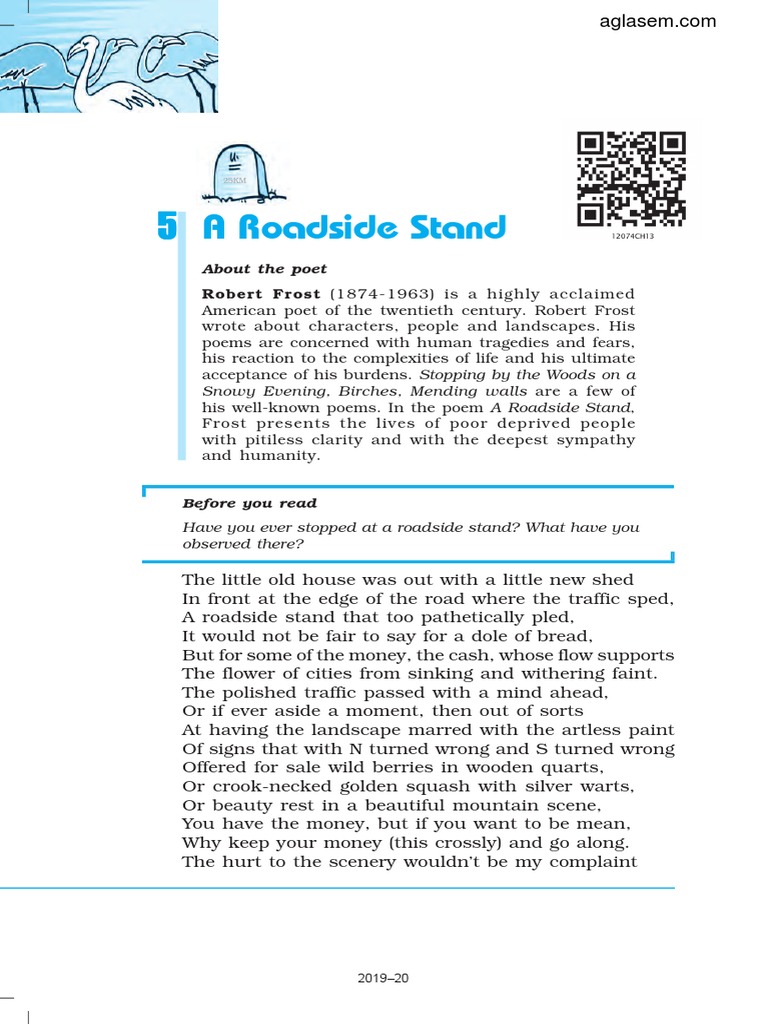 NCERT Books Class 12 English Flamingo Poem 5 A Roadside Stand | PDF