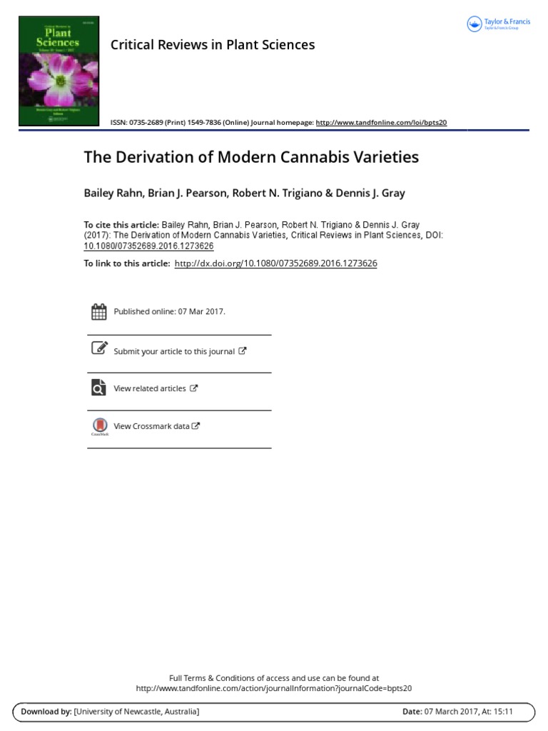 The Derivation of Modern Cannabis Varieties | PDF | Cannabis | Botany