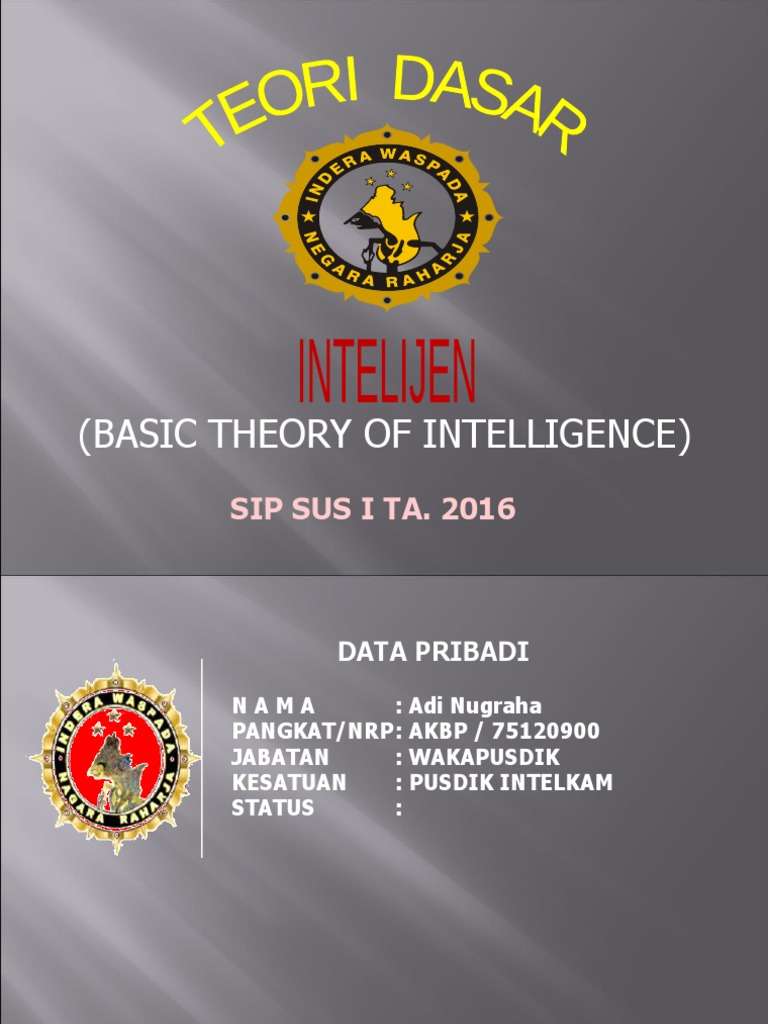 Teori Dasar Intelijen | PDF