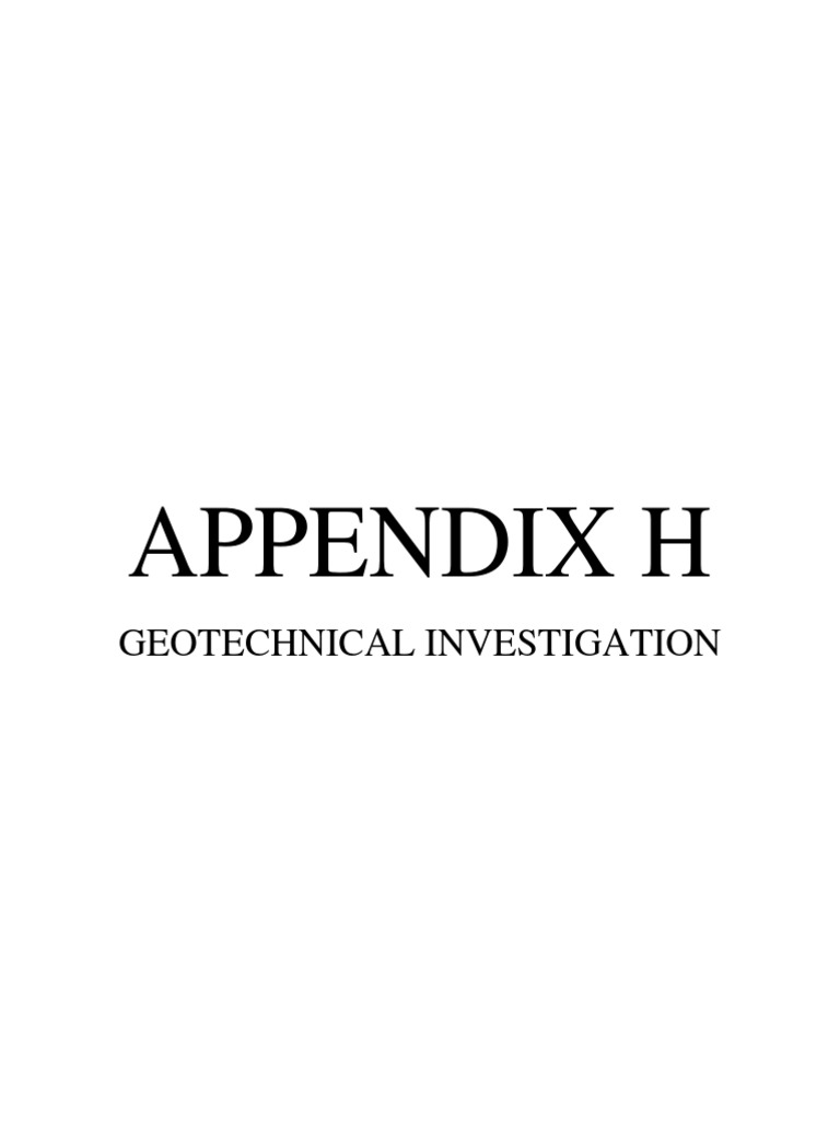 Appendix H Geotechnical Report | PDF Appendix H Geotechnical Report | PDF