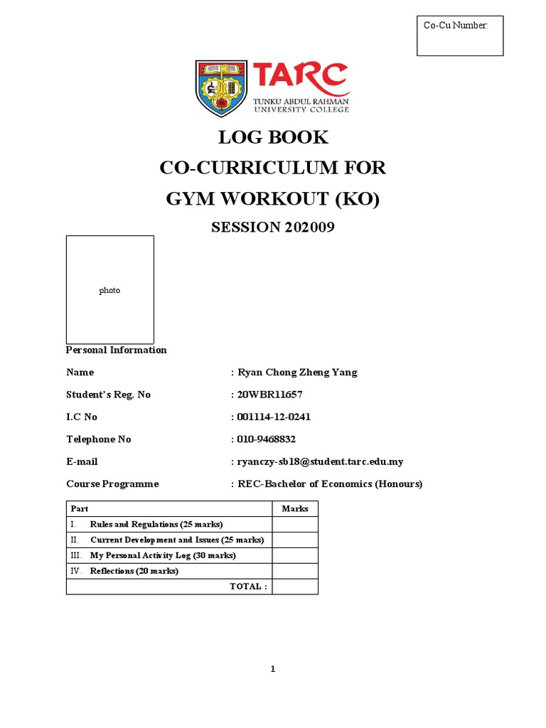 Gym Workout (KO) - Log Book | PDF | Clothing | Physical Fitness