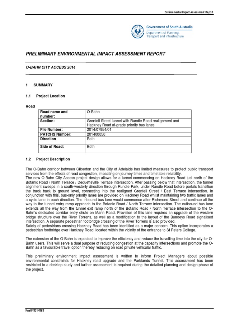 O-Bahn City Access Environmental Impact Report | PDF | Stormwater | Air ...
