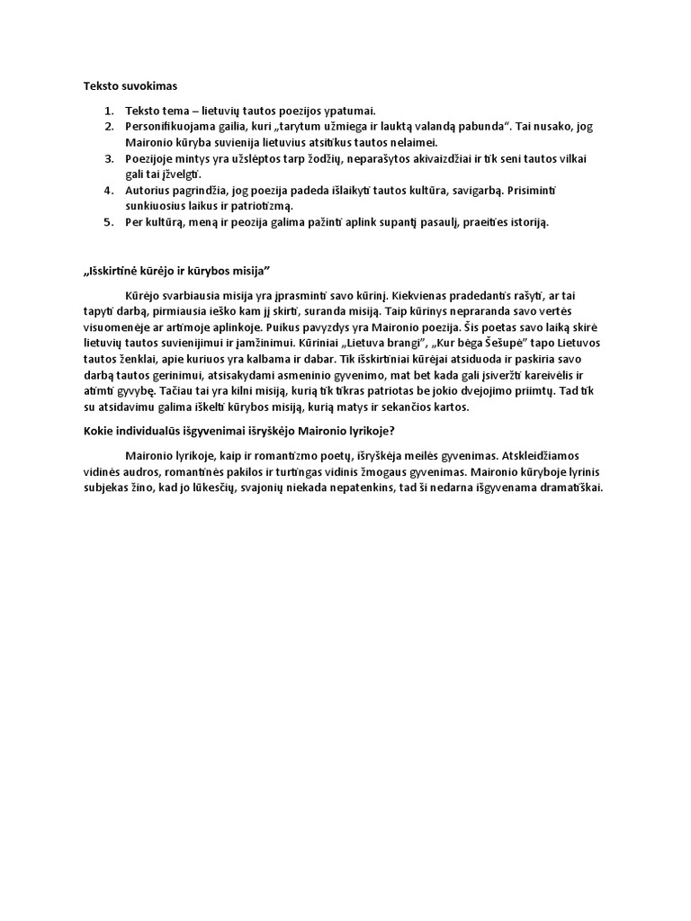 Maironio Lyrika | PDF