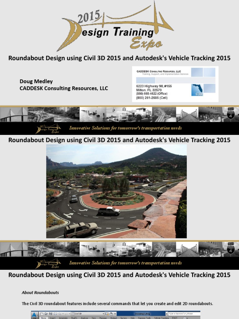 Roundabout Design Using Civil 3D 2015 and Autodesk's Vehicle Tracking ...